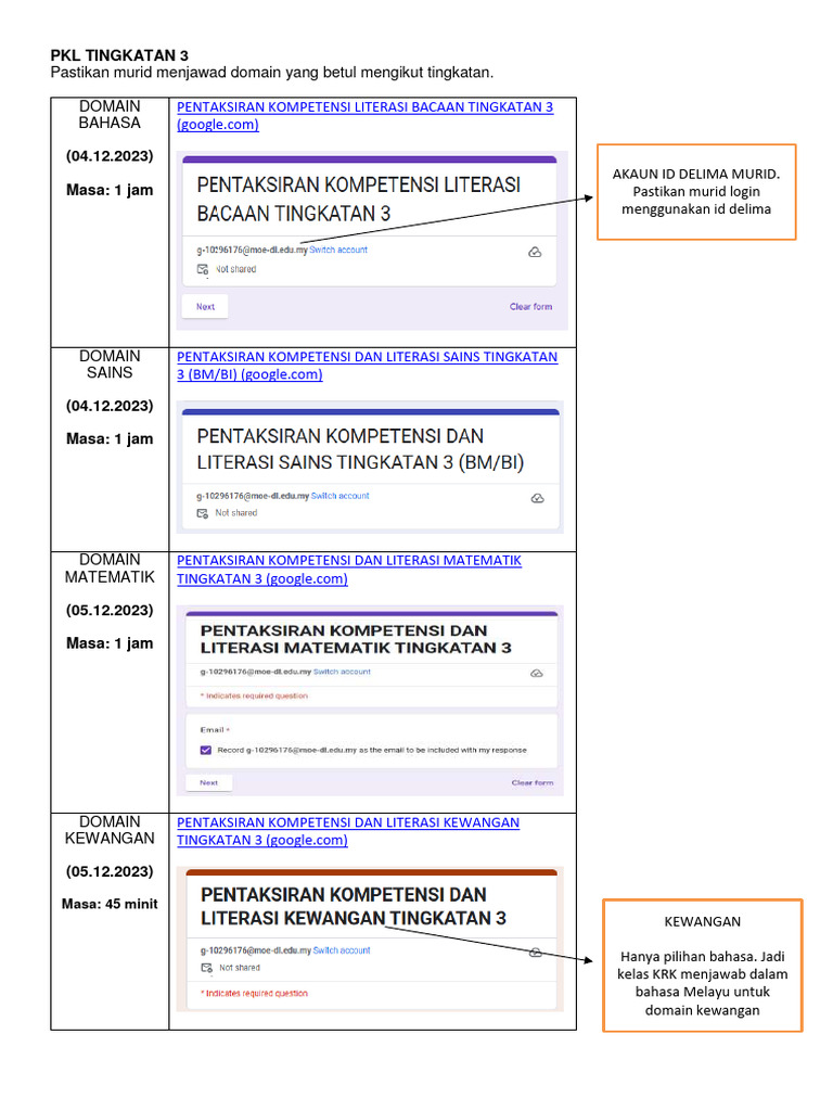 Panduan Menjawab PKL Dan Pautan Tingkatan 3 | PDF