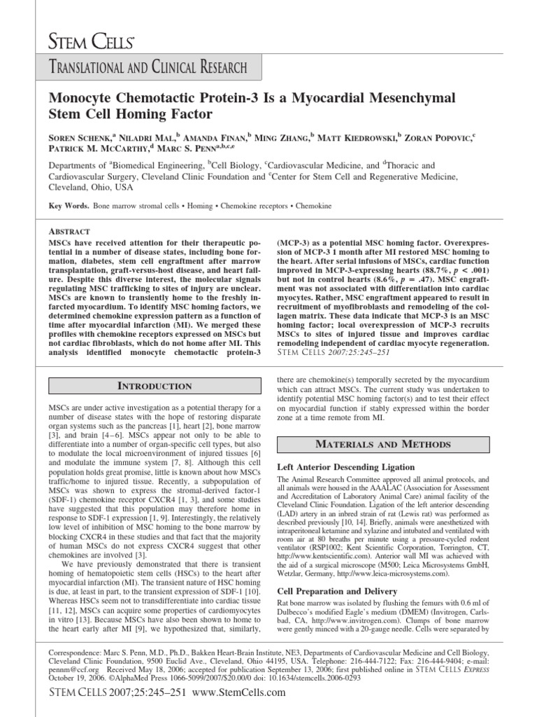 STEM CELLS - 2009 - Schenk - Monocyte Chemotactic Protein 3 Is A ...