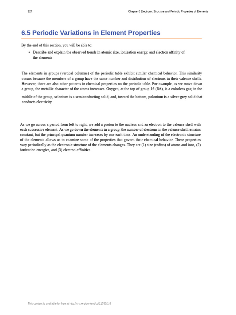 Periodic Variations in Element Properties | PDF | Technology & Engineering