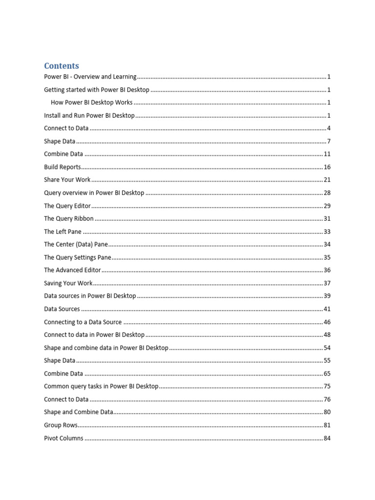 Power BI - Handout | PDF