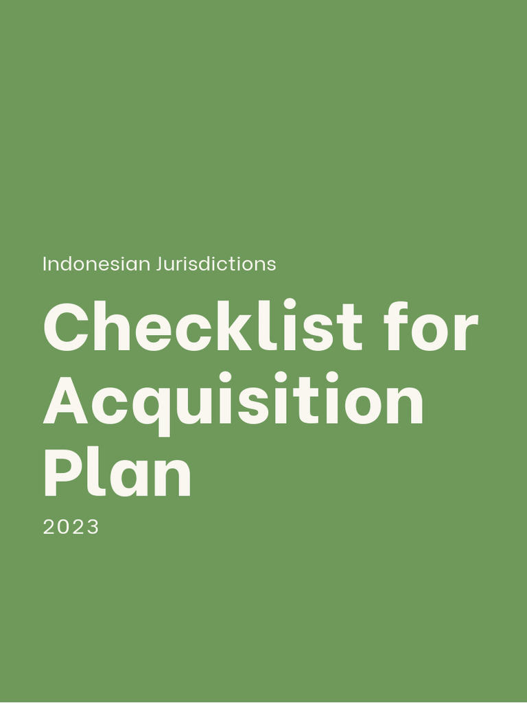Acquisition Checklist | PDF | Balance Sheet | Money