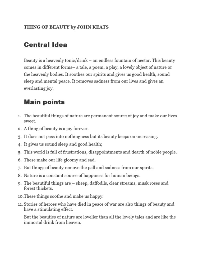 A Thing of Beauty | PDF