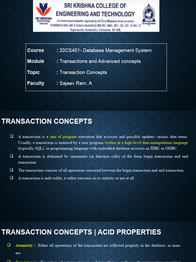 31 Transaction Concepts Pdf Database Transaction Acid 4125