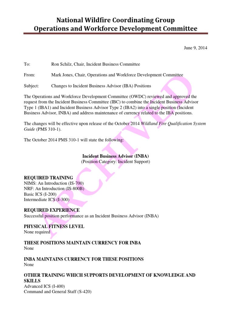 Hist Owdc Memo 2014 | PDF | Incident Command System