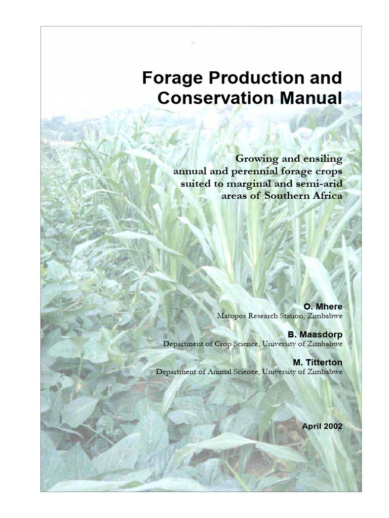 Forage Production in Southern Africa | PDF | Hay | Dairy Farming