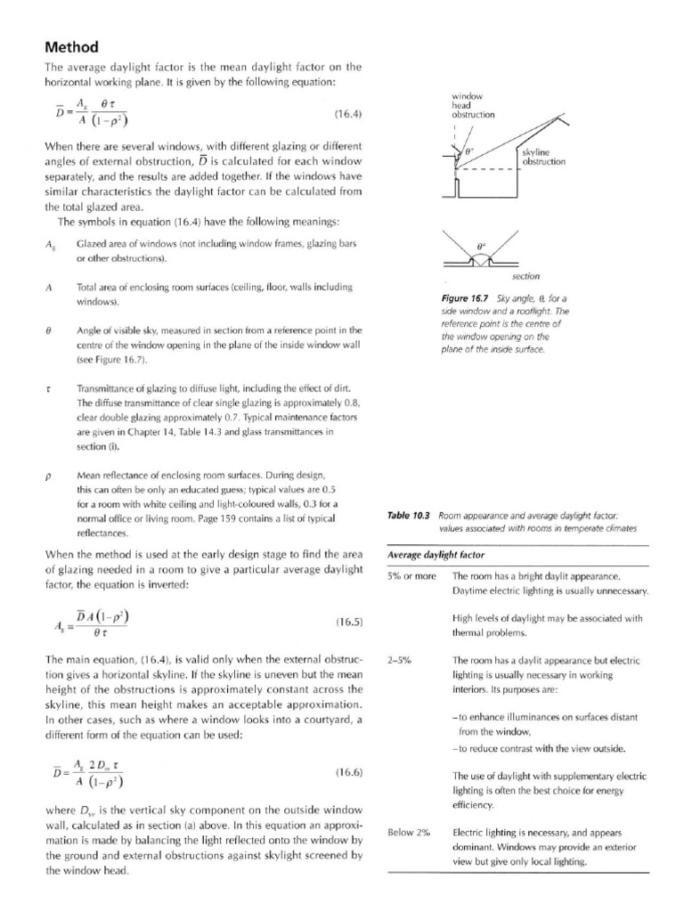 Daylight Factors | PDF