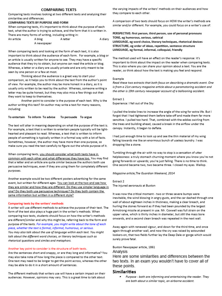 Comparing Texts | PDF