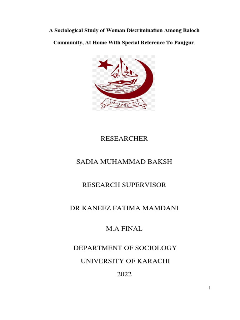 Sadia Thesis | PDF | Gender Studies | Feminism
