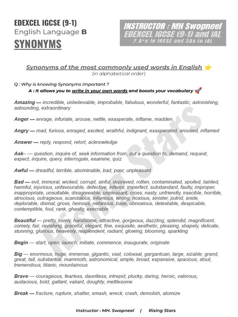 Synonyms | PDF