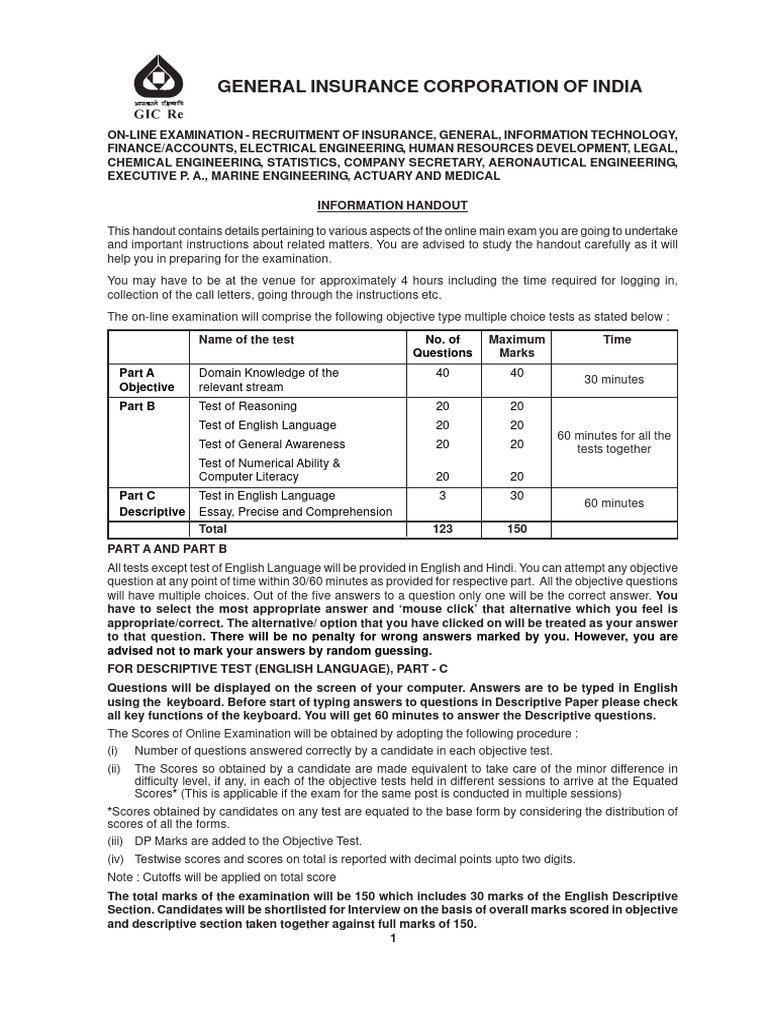 Gic-Officers-Scale-I Paper Module | PDF | Identity Document | Multiple ...