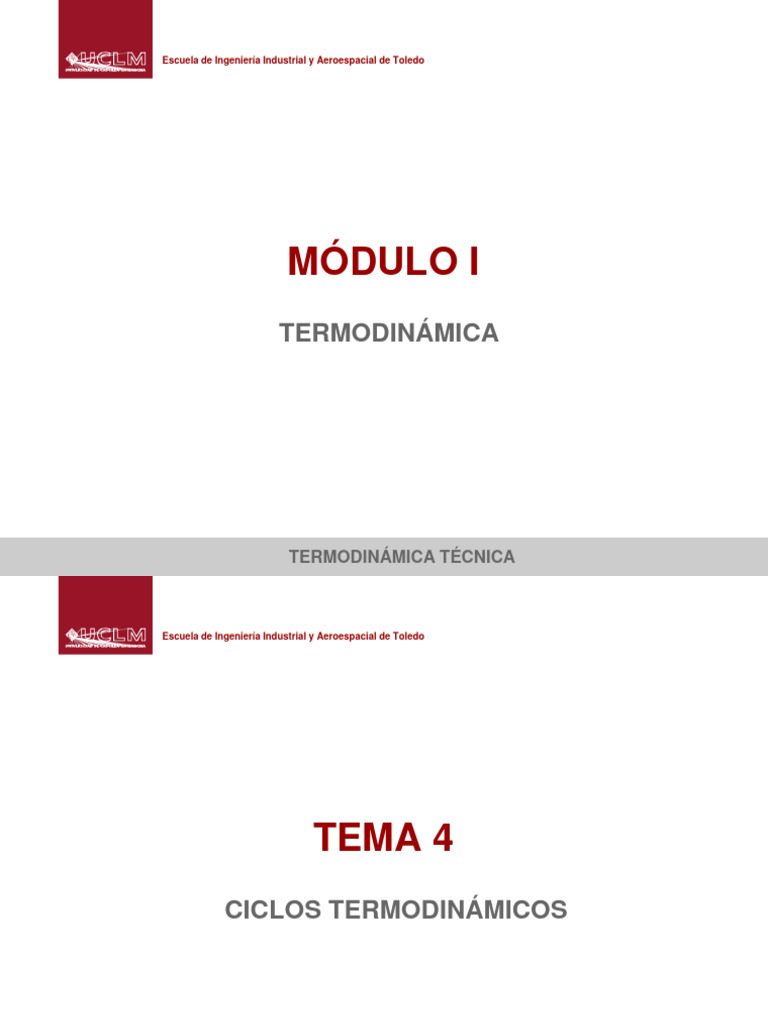 Tema 4 Termodinamica - Ciclos 2021-2022 - V1 | PDF | Termodinámica | Química Física