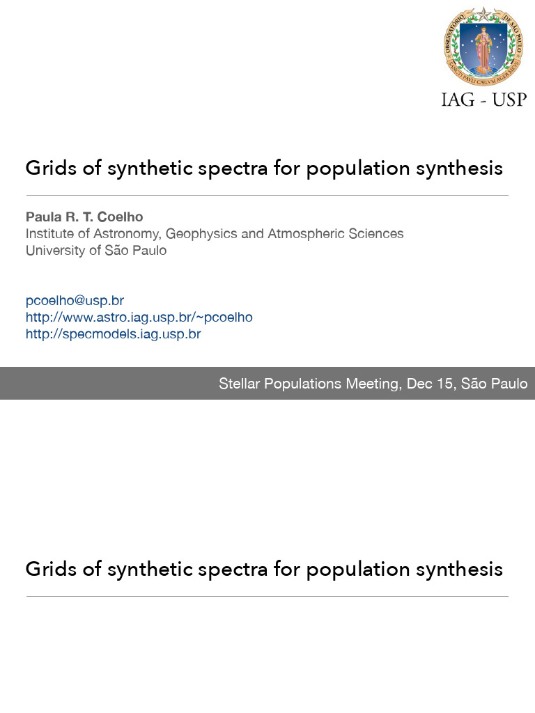 Grids Of Synthetic Spectra For Population Synthesis Pdf Stars Galaxy