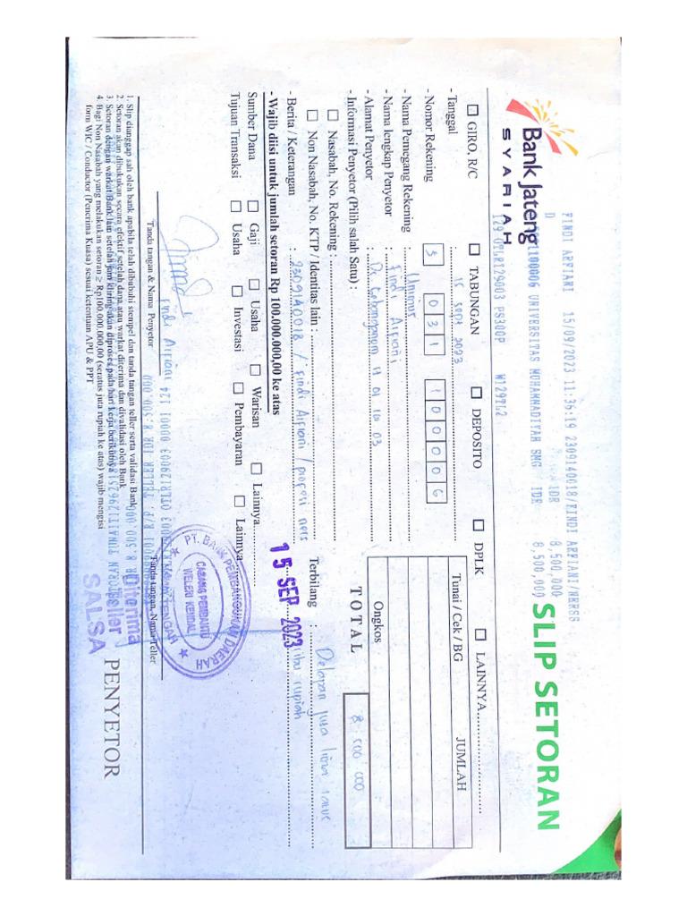 Nomor Rekening | PDF