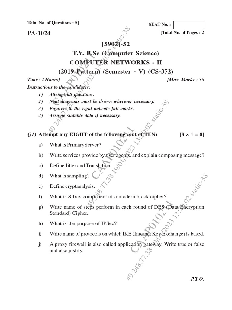 Tybsc CS Computer Networks - Ii | PDF Tybsc CS Computer Networks - Ii | PDF