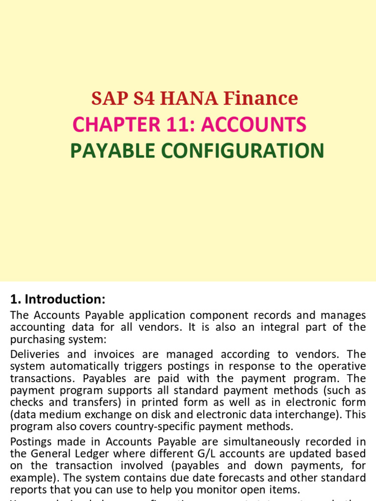 SAP S - 4HANA Accounts Payable Configuration | PDF | Accounts Payable ...