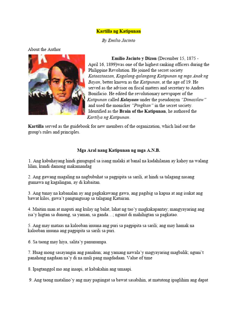L4 Kartilla NG Katipunan | PDF