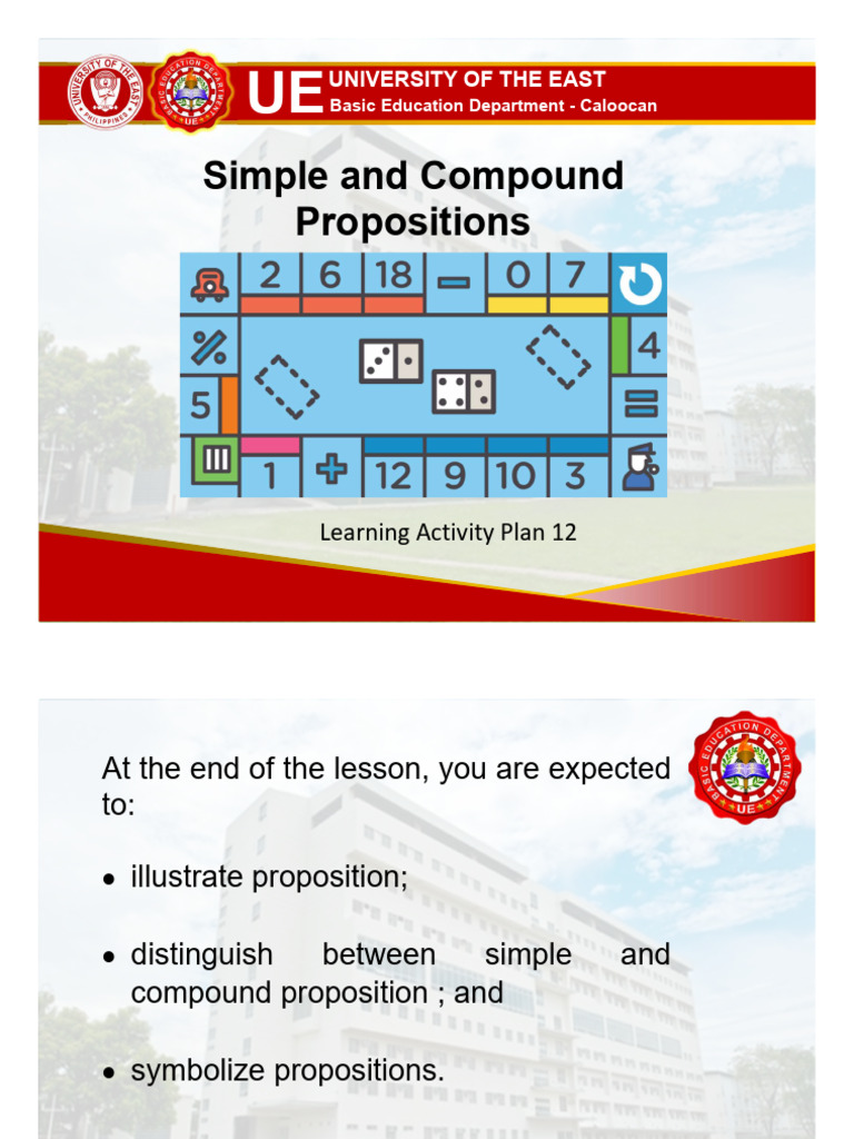 LAP 12 Simple and Compound Propositions | PDF | If And Only If | Proposition