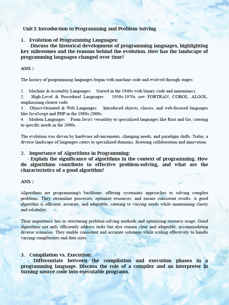 C Imp With Ans | PDF | Control Flow | Computer Programming