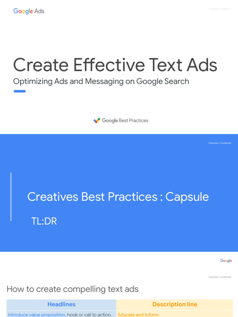 Buenas Prácticas Creativas para Google Ads SEARCH. | PDF | Search ...