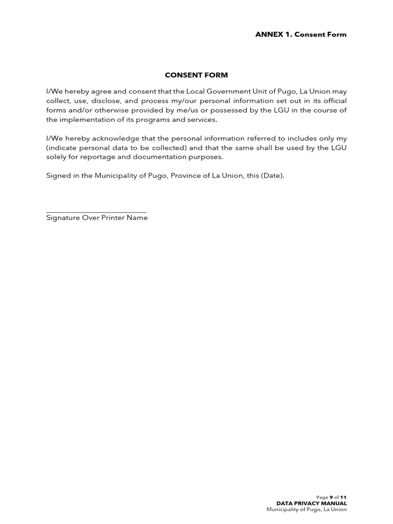 Annex 1.consent - Form | PDF