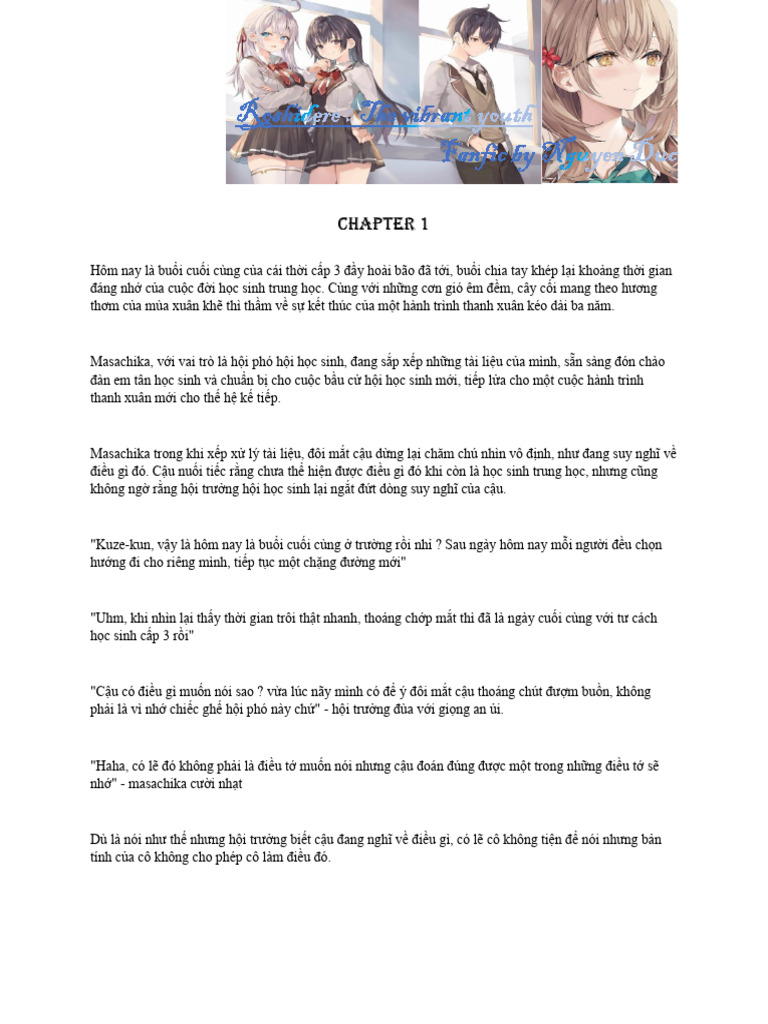 Roshidere The Vibrant Youth Chapter 1 Thanh Xuân R C R Fanfic by Nguyen ...