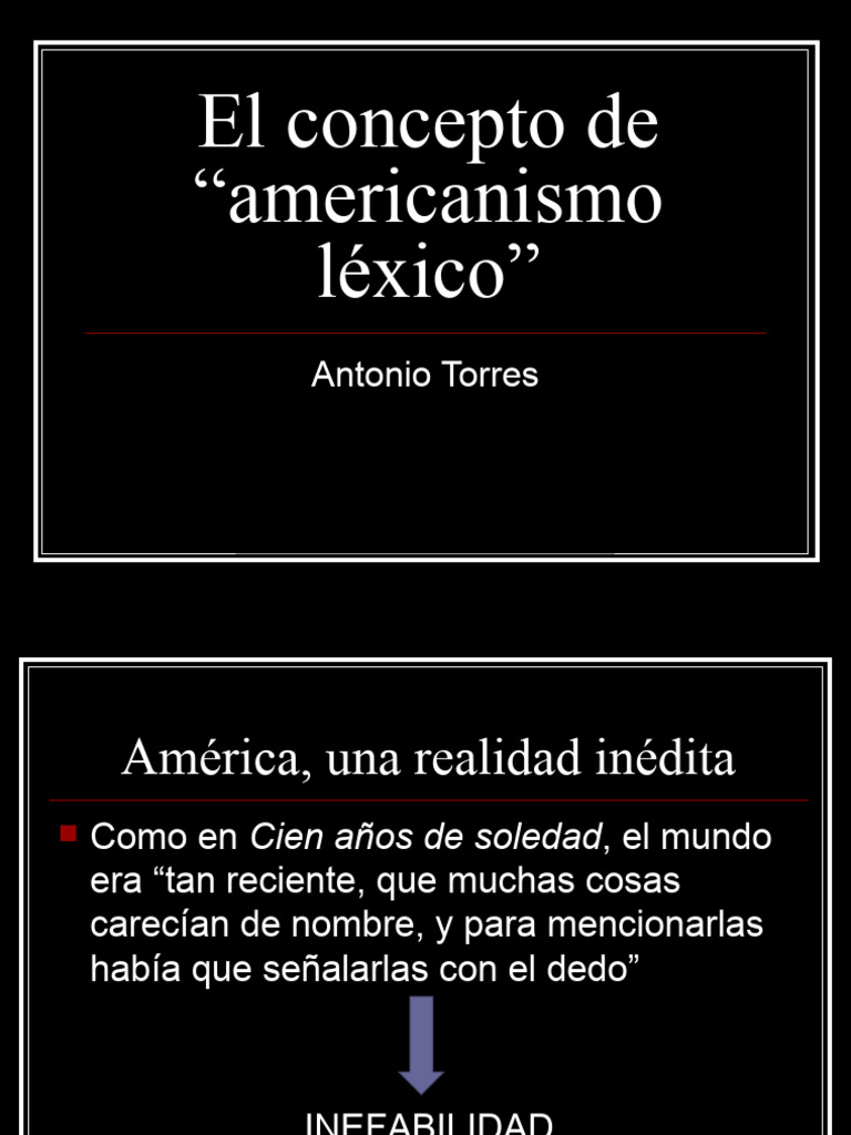 El Concepto de Americanismo | PDF