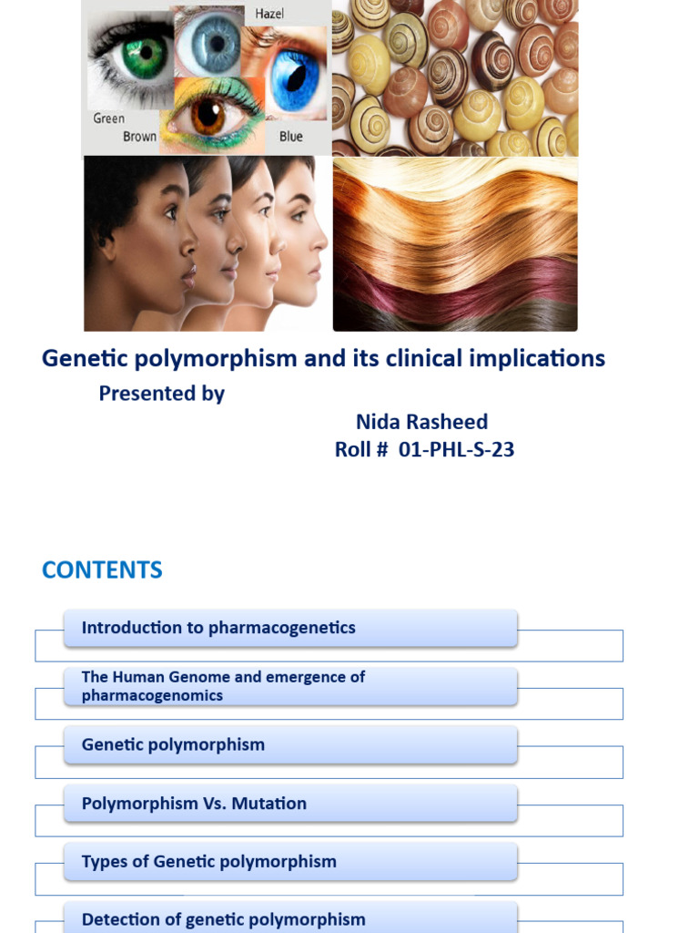 Polymorphism ppt.-1 | PDF | Pharmacogenomics | Single Nucleotide ...