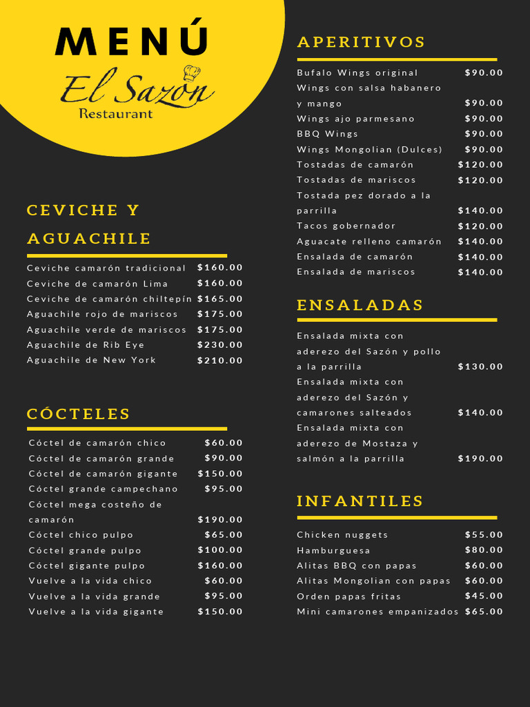 2021 06 08 16 - 13 - 45 Menu Sazon 1 | PDF