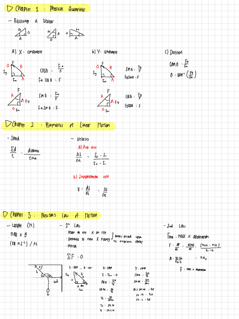 Formulas of Physical Quantities | PDF