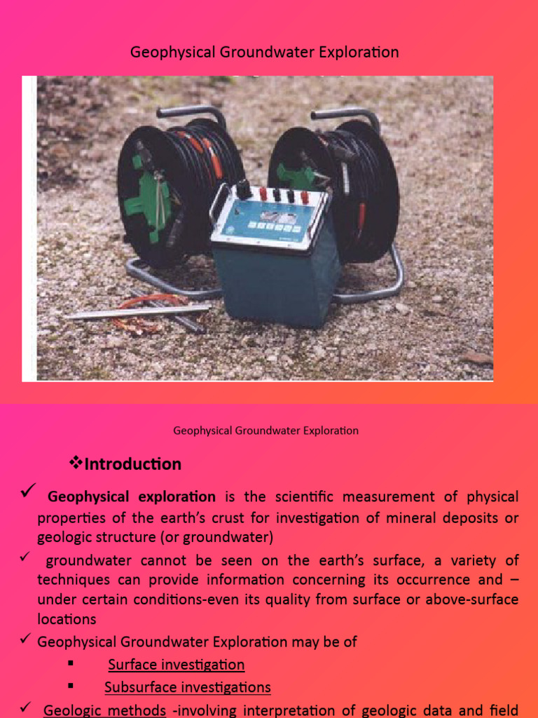 Geophysical Groundwater Exploration | PDF | Geophysics | Groundwater