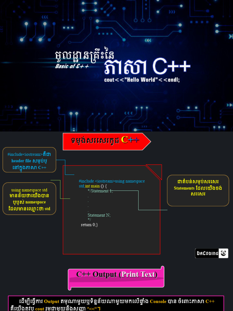 Syntax of C++ - DaCoding | PDF