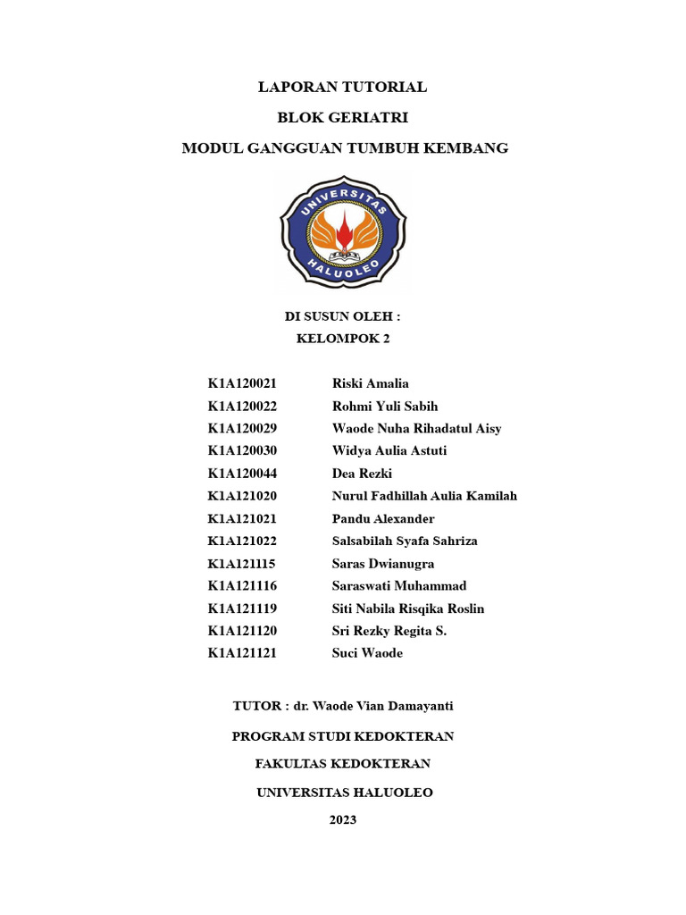 Laporan Tutorial Kelompok 2 Modul 1 Blok Geriatri | PDF