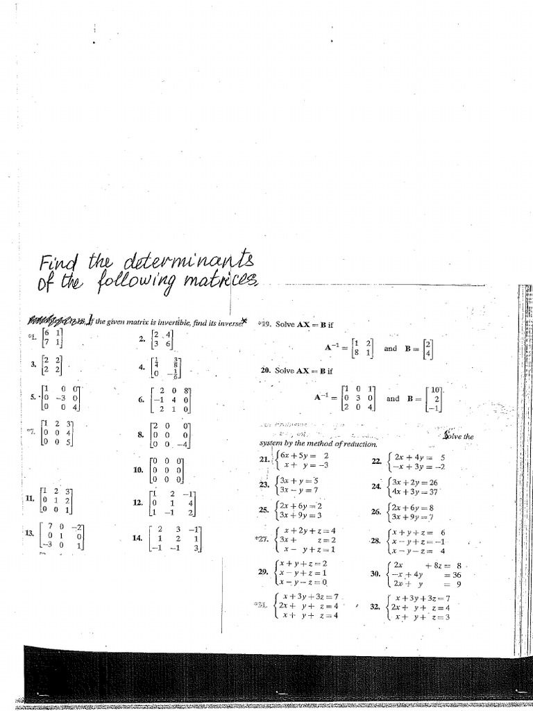 Practice Problems - 7 - Matrices and Systems | PDF