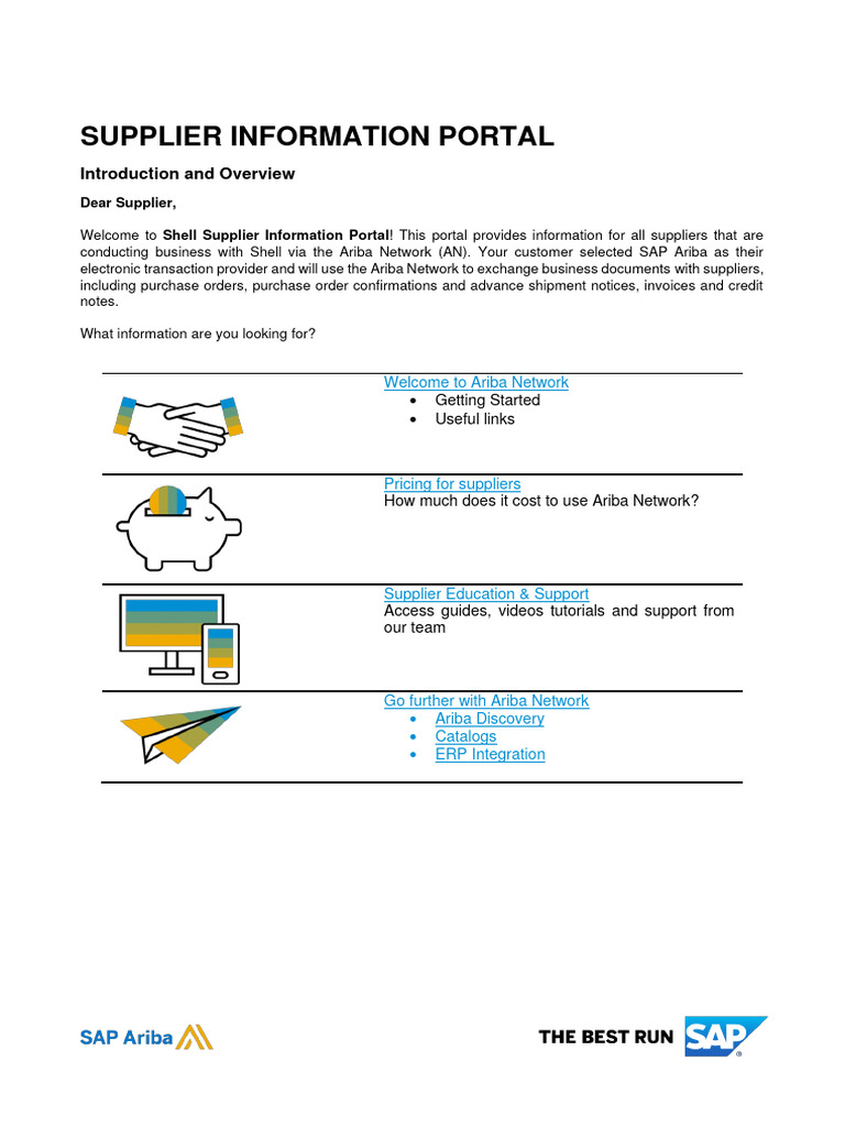 Shell Supplier Portal Guide | PDF | Procurement | Supply Chain