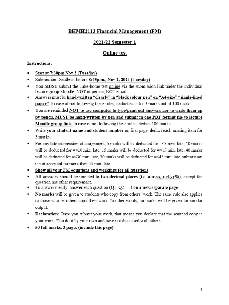 FM Test Questions-Draft 3 | PDF | Computing