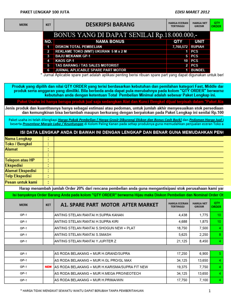 Paket Lengkap 100 Juta | PDF