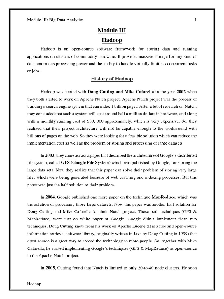 Module III Note | PDF | Apache Hadoop | Map Reduce