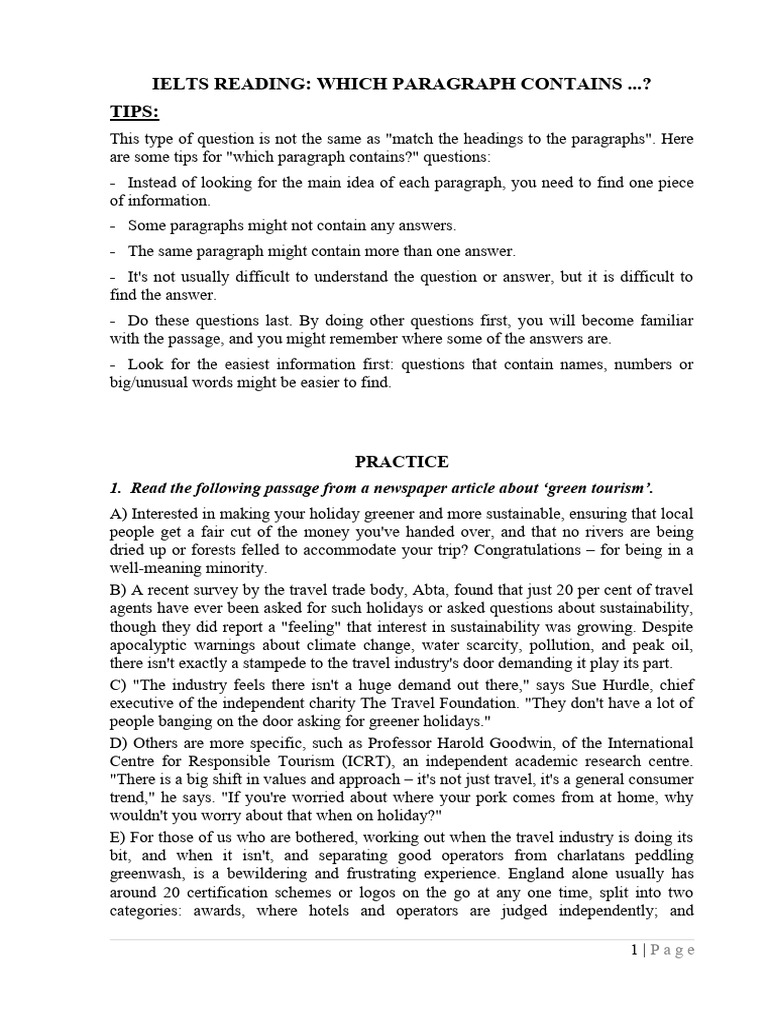 Which Paragraph Contains.. | PDF | Hour | Multilingualism