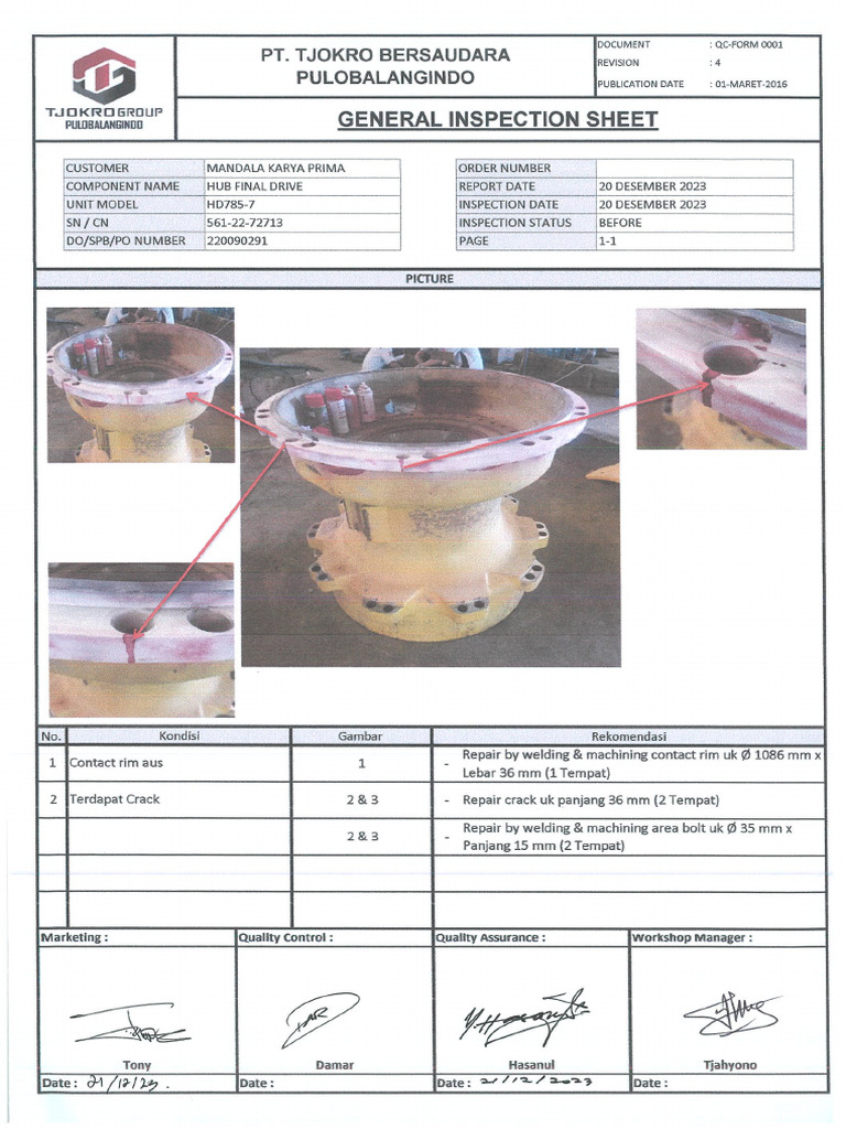 Hub Final Drive HD785-7 (Before) | PDF