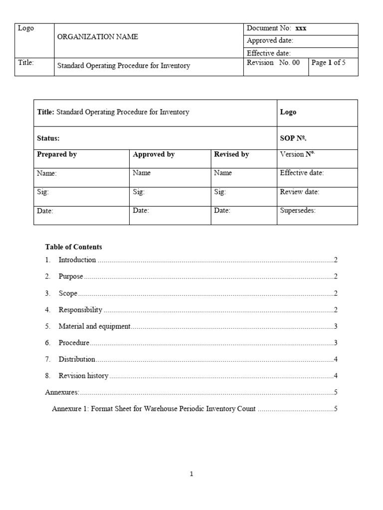 SOP Inventory | PDF | Inventory | Computing SOP Inventory | PDF | Inventory | Computing