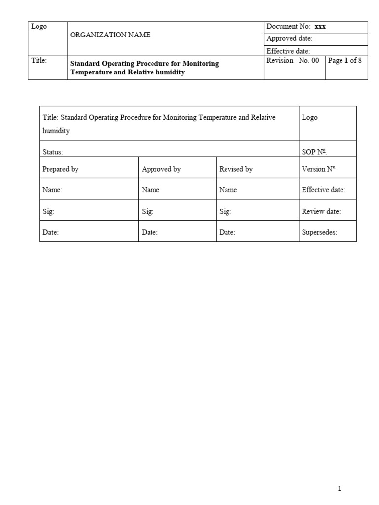 SOP - Monitor Temp and Rel Humidity | PDF | Business | Computers