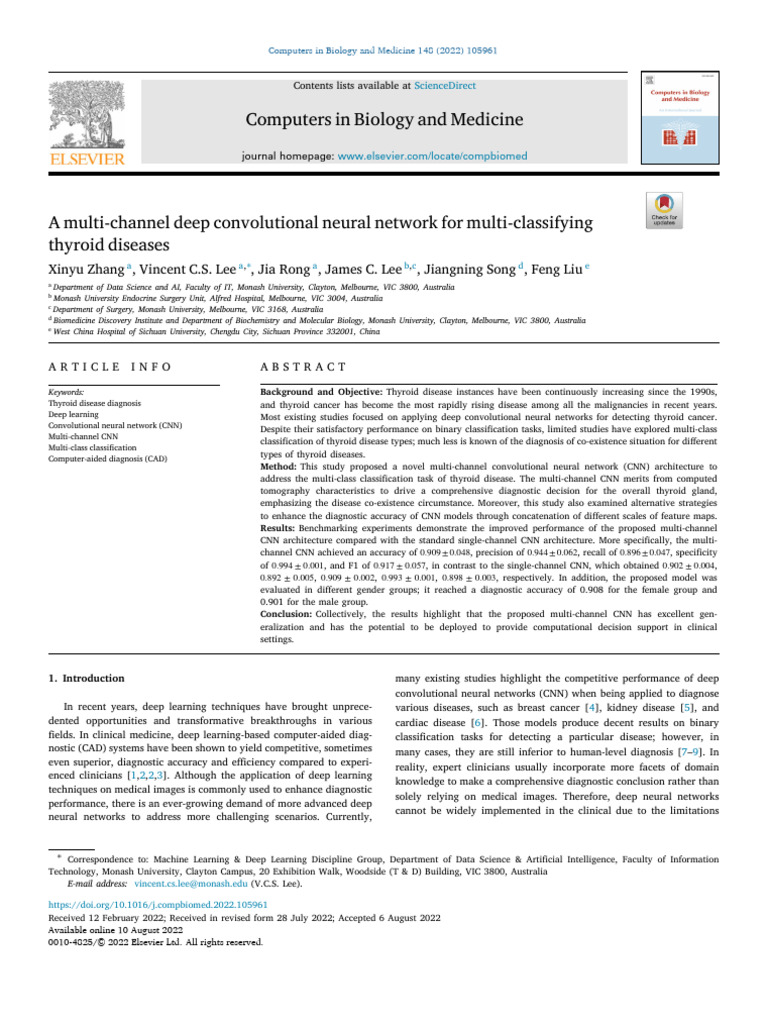 Multi-Channel CNN for Thyroid Diagnosis | PDF | Deep Learning | Medical ...