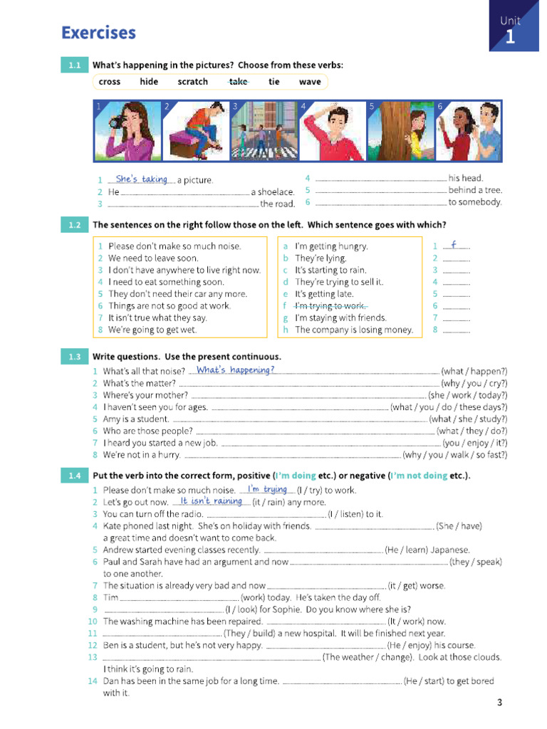 Present Continuous Questions | PDF