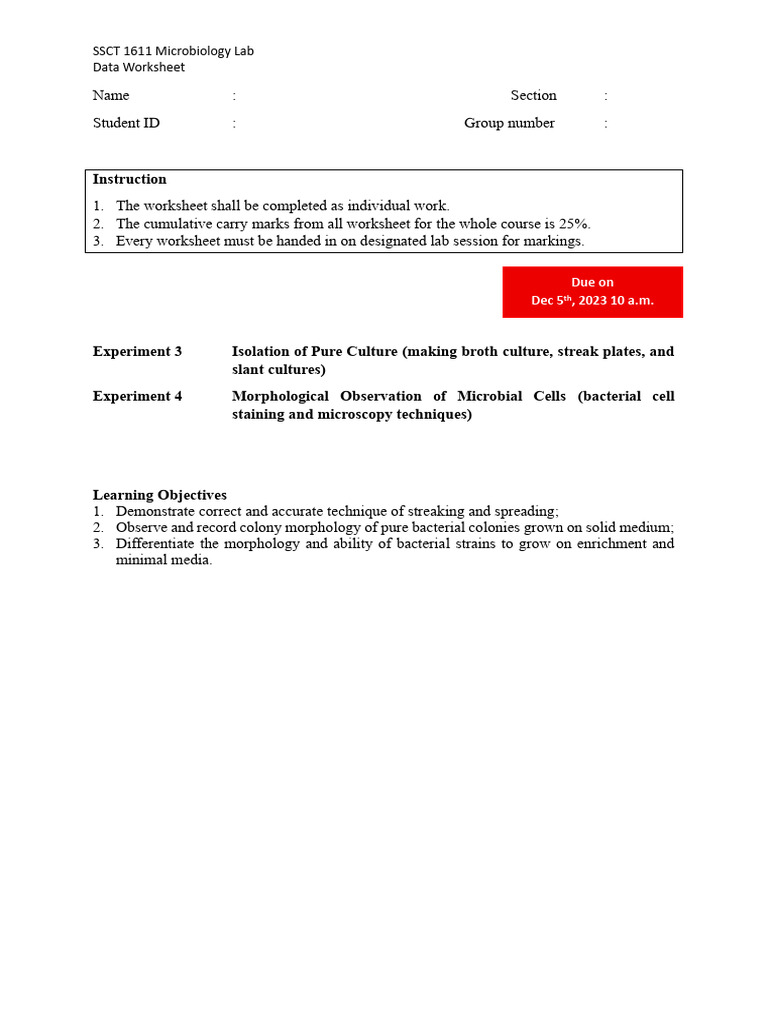 Data Worksheet Exp 3-4-2 | PDF | Staining | Cell Biology