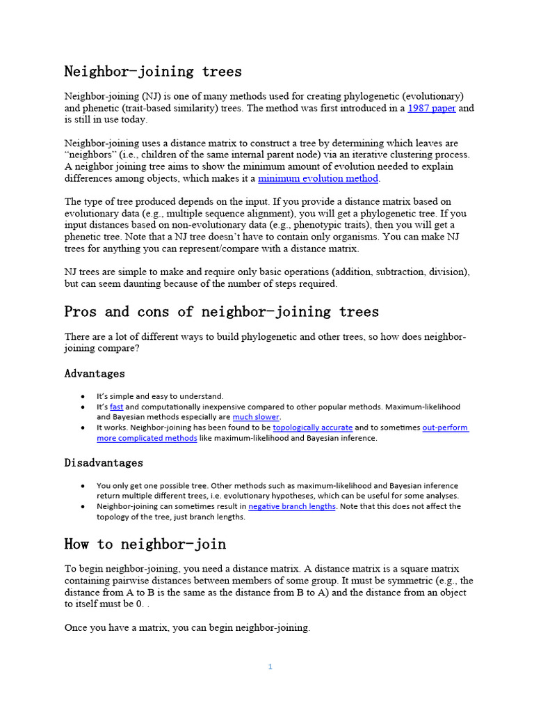 Neighbor-Joining Trees | PDF