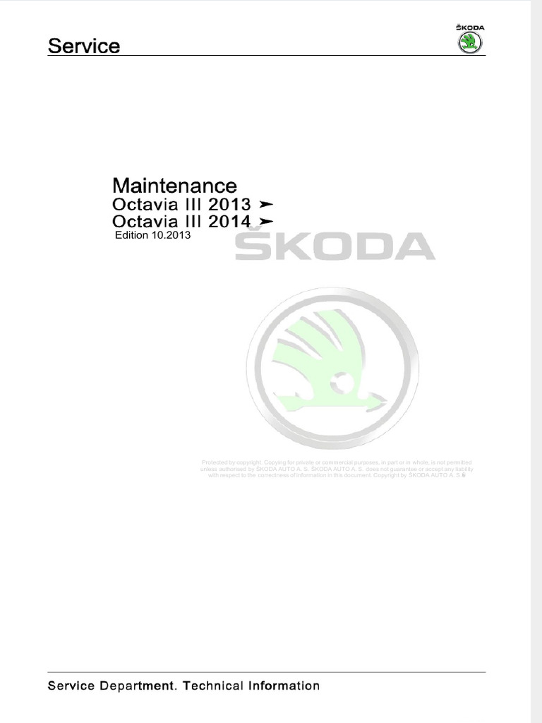 Dokumen - Tips Maintenance Skoda Octavia 3 | PDF