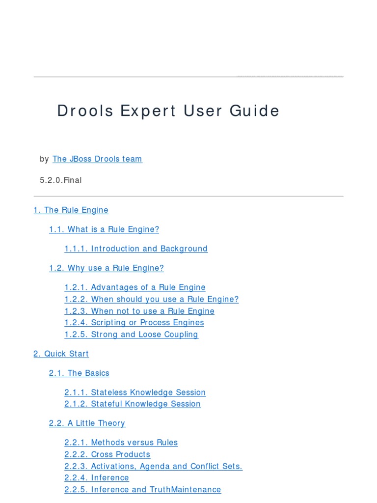 Drools Expert User Guide | PDF | Knowledge Representation And Reasoning ...