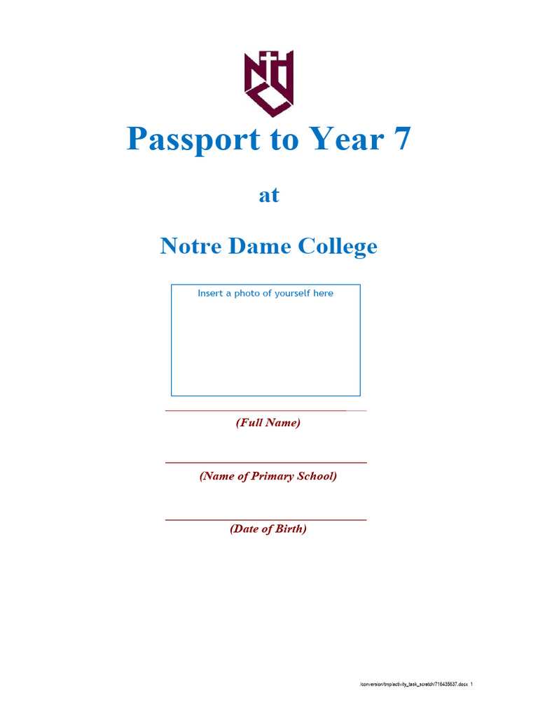 Passport To Year 7 | PDF | Career & Growth | Sports & Recreation