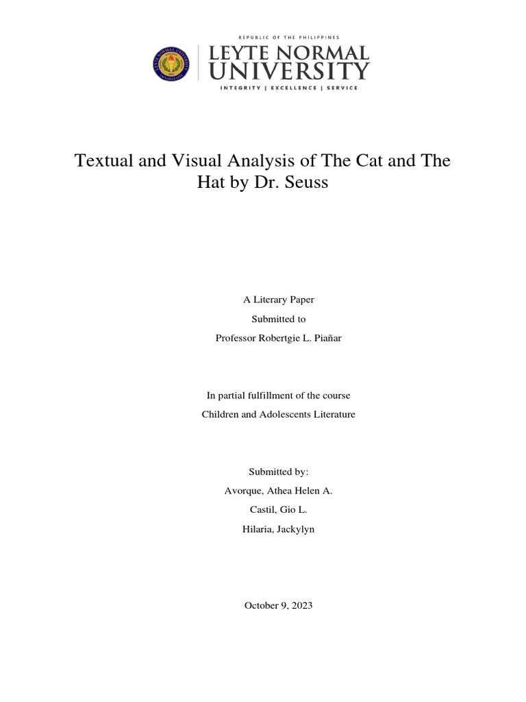 Textual and Visual Analysis of The Cat in The Hat by Dr. Seuss | PDF