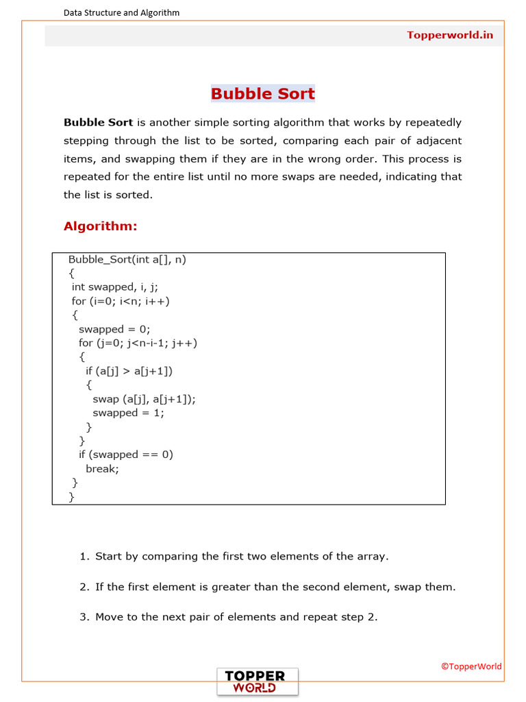 Bubble Sort | PDF
